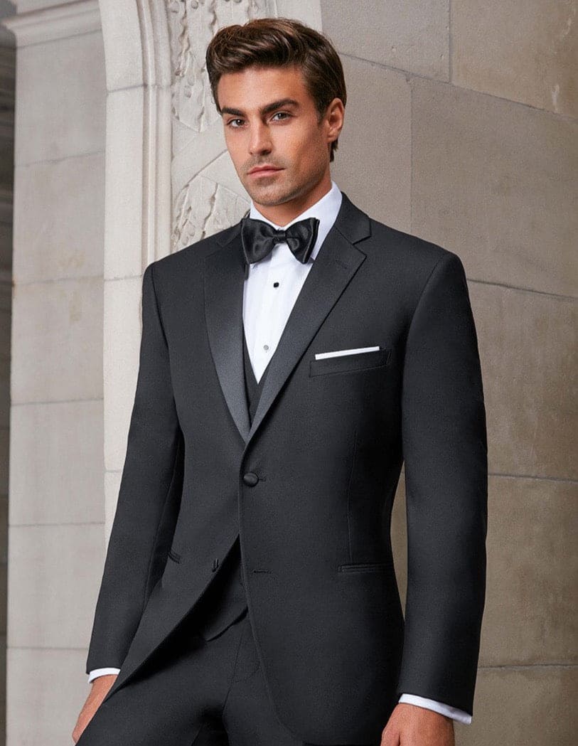 Mens Designer Parker Classic Wool Tuxedo in Black | Alberto Nardoni