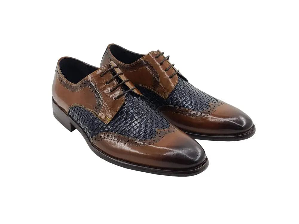Medallion Wing-tip Basket Weave Four Eyelets Oxford | Alberto Nardoni