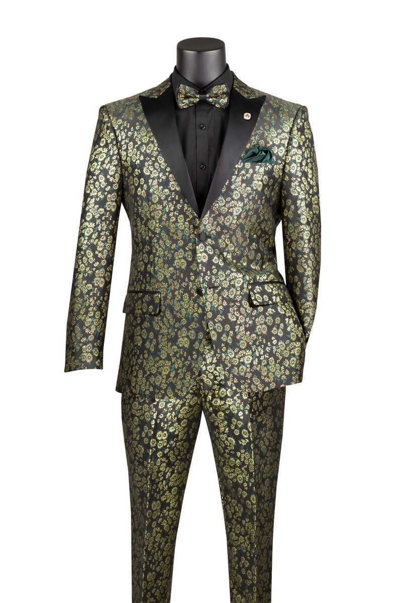 Emerald Green Sim Fit Tuxedo 2 Pieces with Matching Bow Tie | Alberto Nardoni