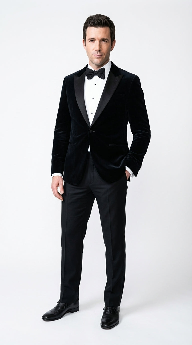 Mens Black Tuxedo Blazer – James Bond Inspired 007 Style Formal Dinner ...