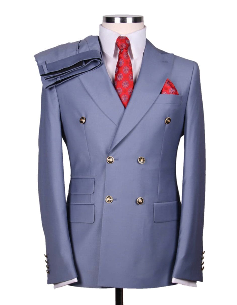 Mens Wool Business Suits For Men - Wool Fabric "Blue" Suit | Alberto ...