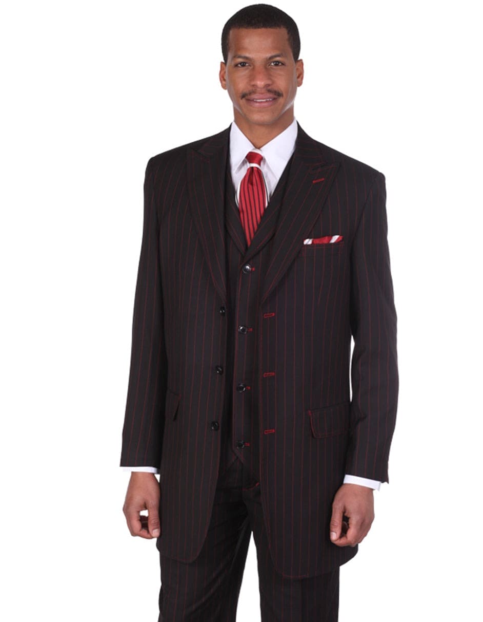Gangster Suit - Mobster Suit - Mafia Suit For Mens 3 Button Peak Lapel ...
