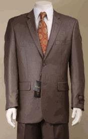 Extra Long Suit Browm Sharkskin Suit - 44 Extra Long Suit | Alberto Nardoni