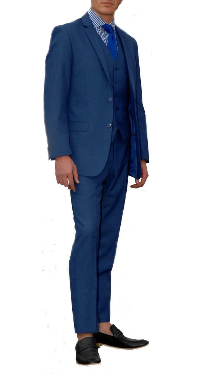 Jax New Blue Slim Fir 3 Piece Suit – Alberto Nardoni