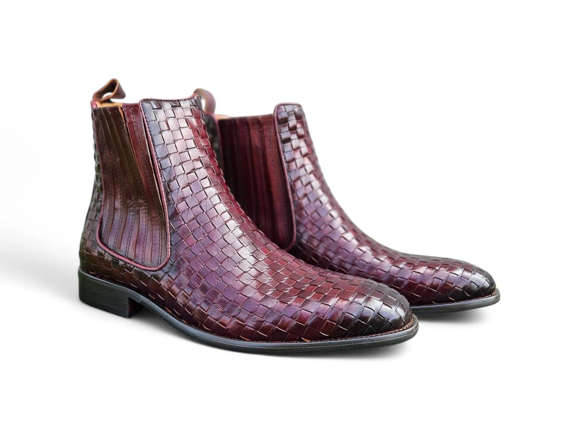 Basket Weave Leather Chelsea Boot | Alberto Nardoni