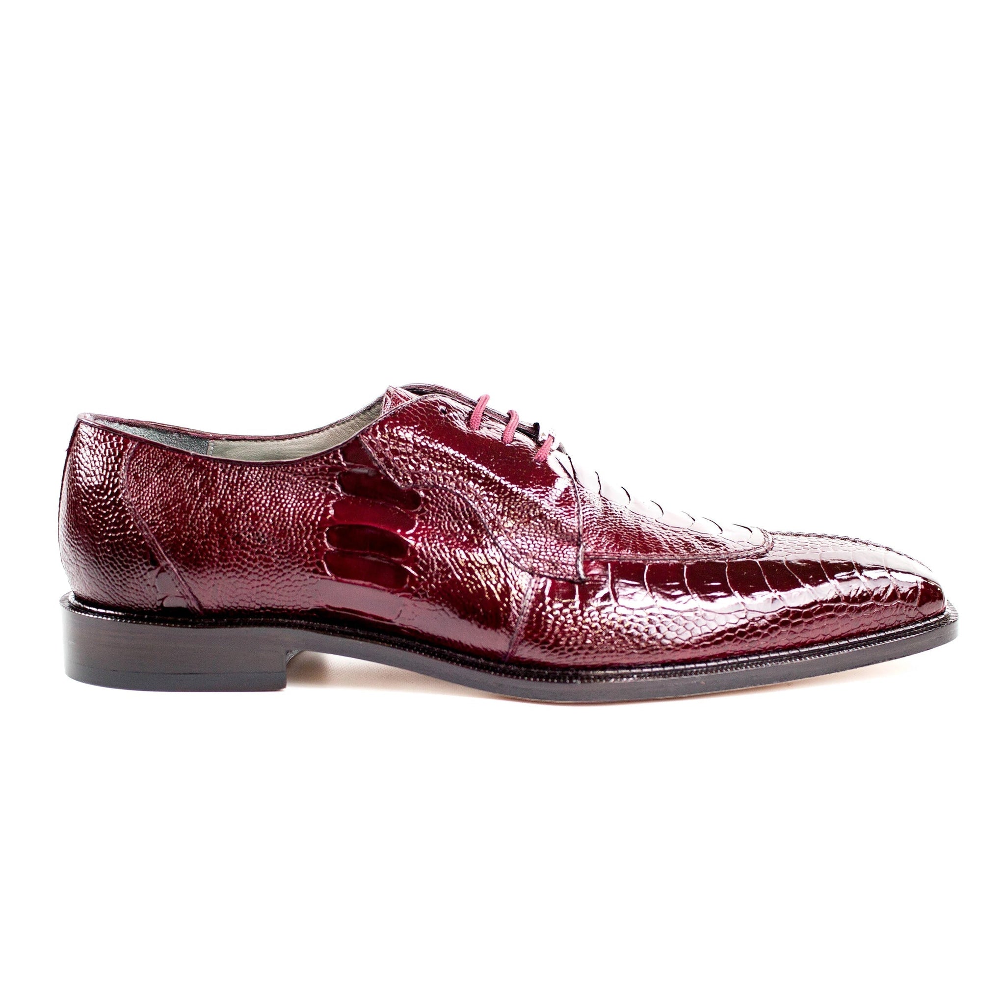 Mens Belvedere Siena Ostrich Leg Split Toe Dress Shoe in Burgundy ...