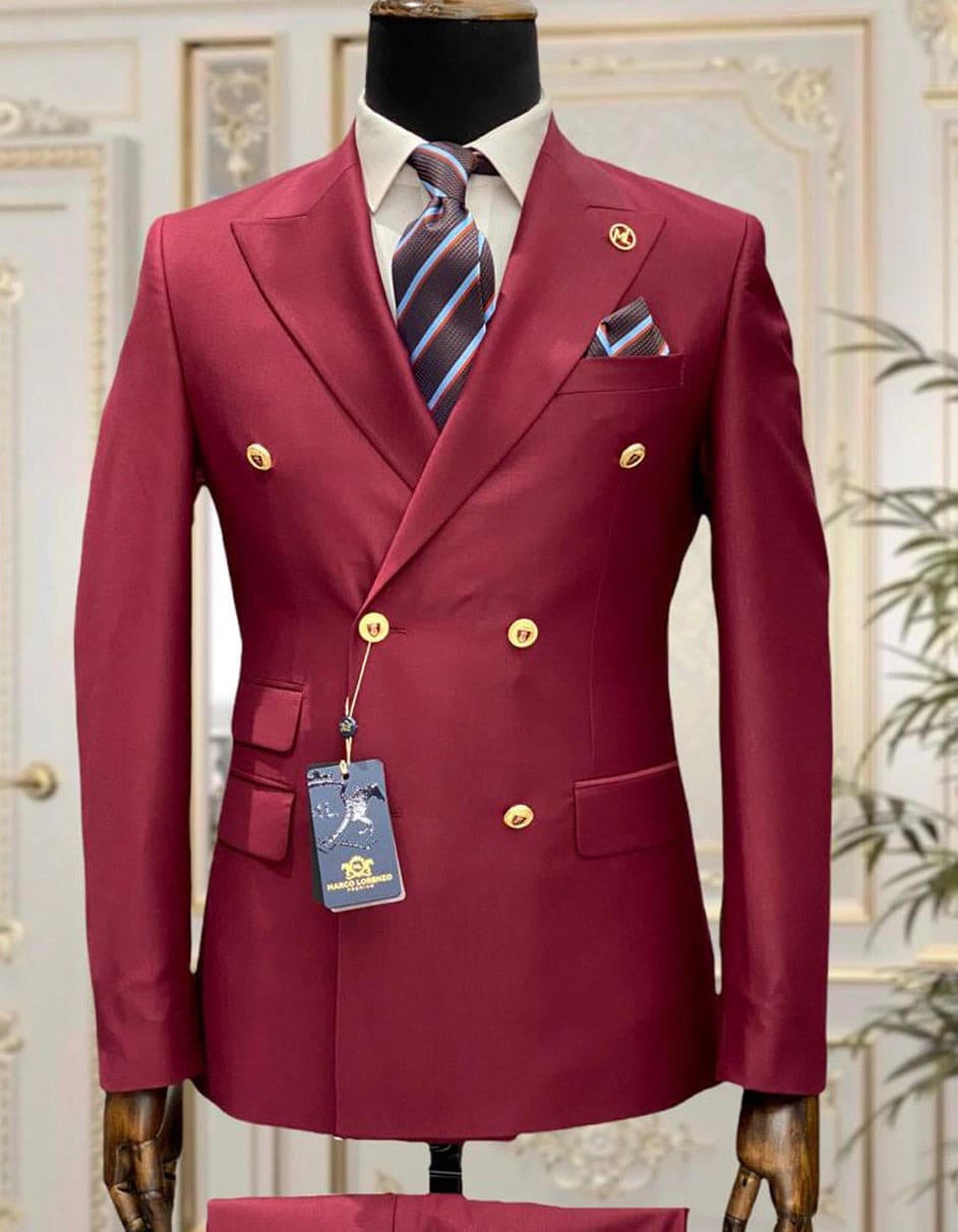 Mens Wool Business Suits For Men - Wool Fabric "Burgundy" Suit ...