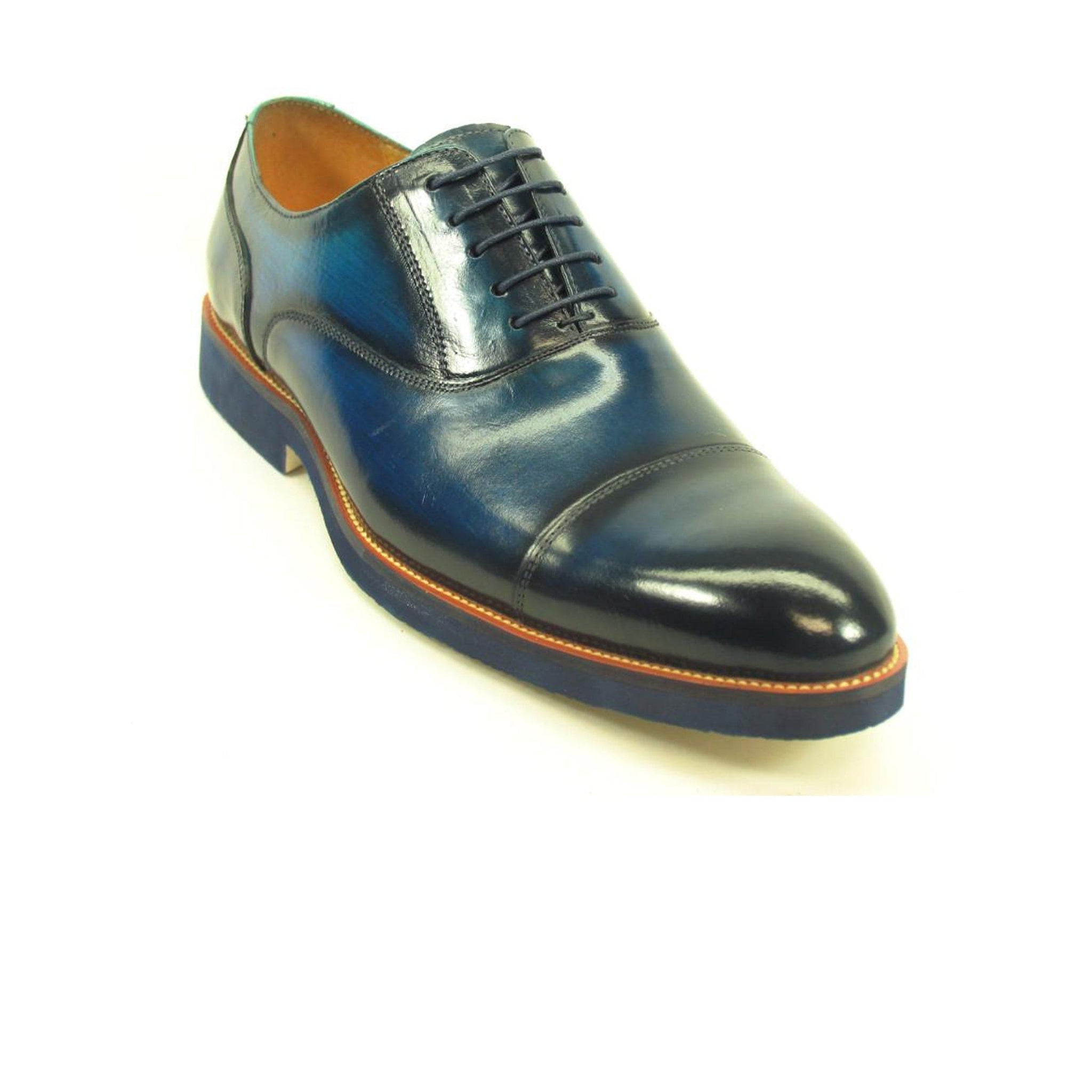 Mens Carrucci Semi-Casual Painted Leather Dress Shoe in Cobalt Blue ...