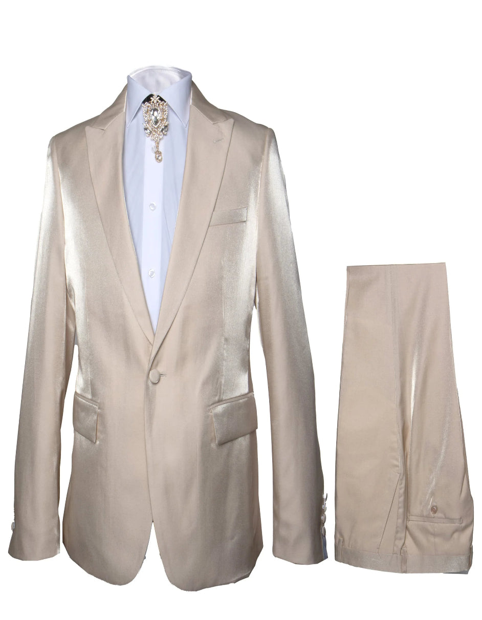 Champagne Color Single Breasted Wedding Suit - Beigish Goldish Color ...