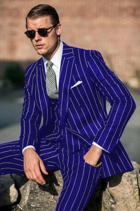 Mafia Outfit - Mobster Outfit - Italian costume - Royal Blue Suit ...
