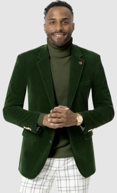 Mens Green Color Blazer | Alberto Nardoni