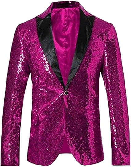 Glitter Tuxedo Dinner Jacket - Sequin Blazer - Hot Pink Flashy Stage ...