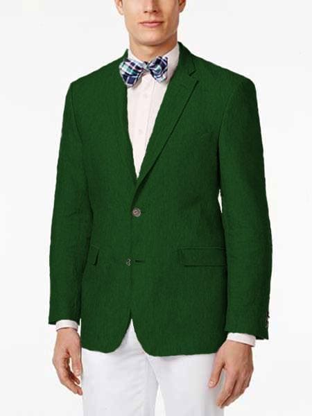 Mens Green Color Classic Fit Blazer | Alberto Nardoni