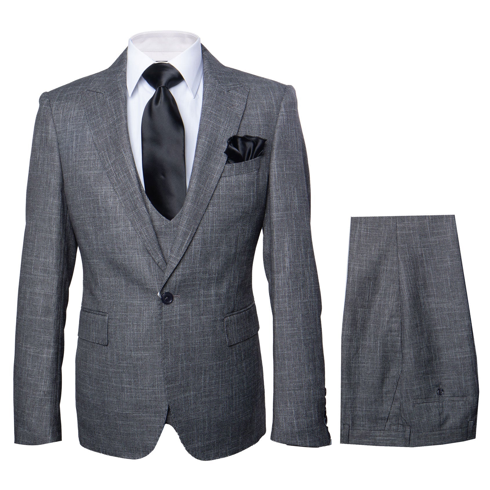 Rossi Man MAX RM1784 Slim Fit 3-Piece Suit â€“ Stylish Grey Formal Suit ...