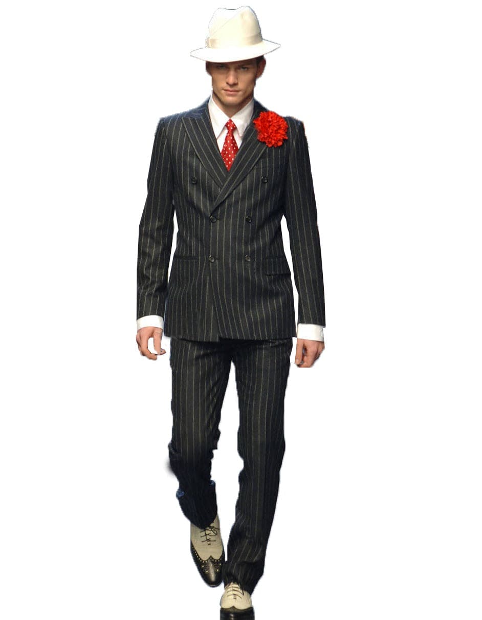 Mafia Outfit - Mobster Outfit - Italian costume Black Striped Pattern ...