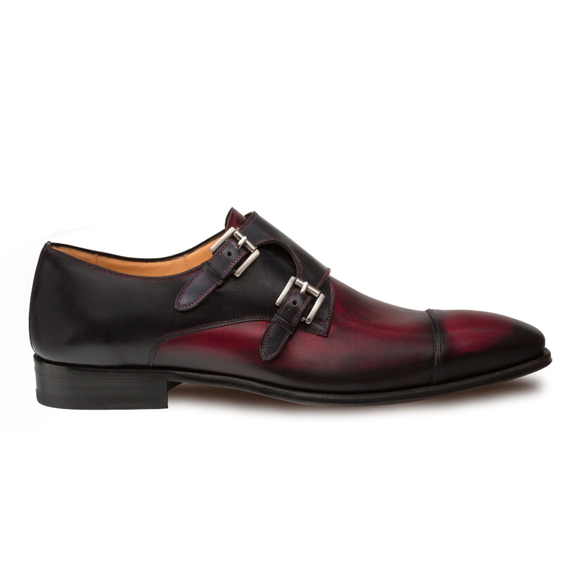 Mens Mezlan Bardem Calfskin Double Monk Strap Dress Shoe in Black ...