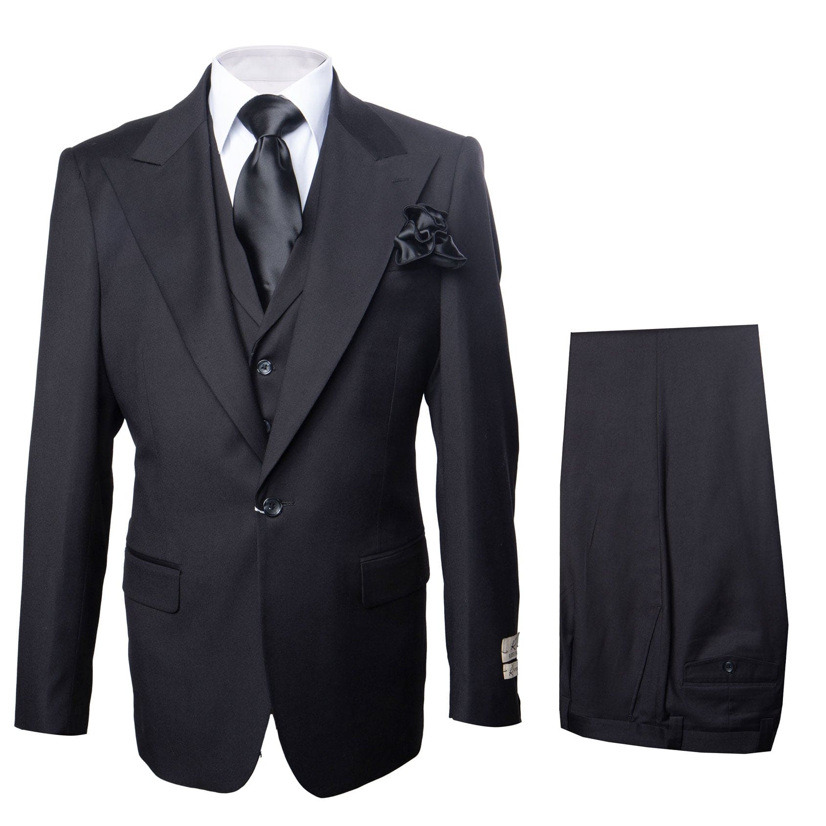 Rossi Man RM2301 - Sam Collection Mens Slim Fit Formal Suit in Black ...