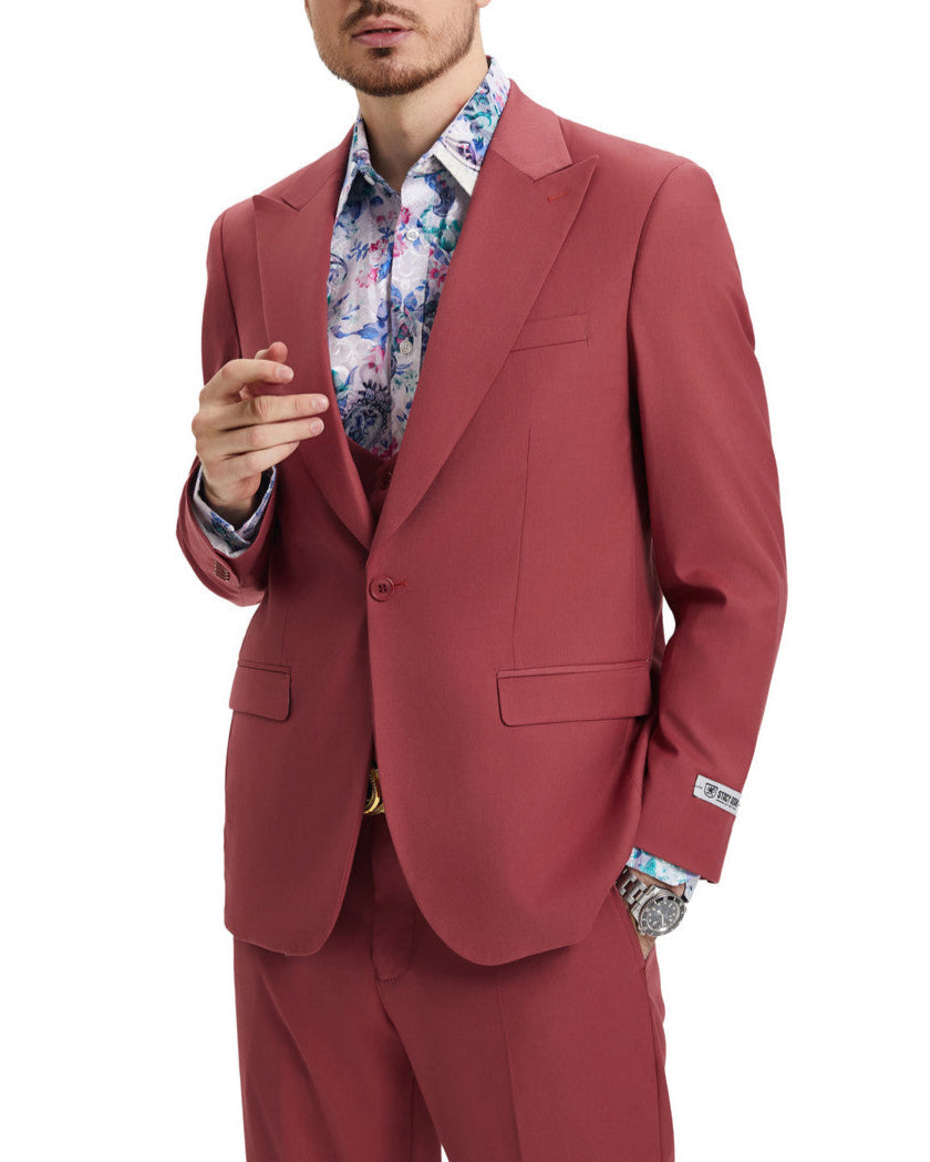Stacy Adams - Coral 3 Piece Hybrid Fit Suit With Expandable Waist Band ...