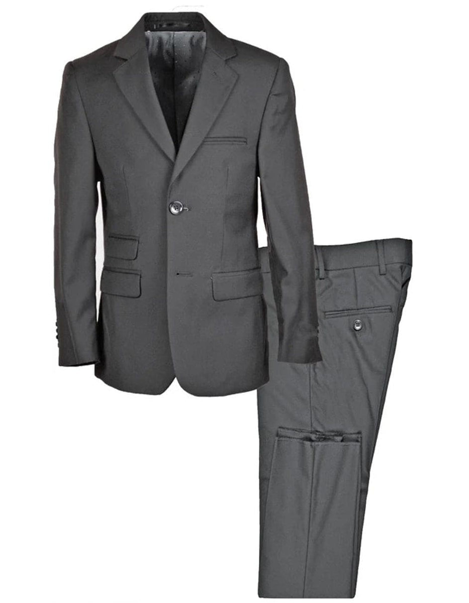 Grey Prom Suit - Gray Wedding Suit - Gray Tuxedo Boys 2 Button Peak La ...