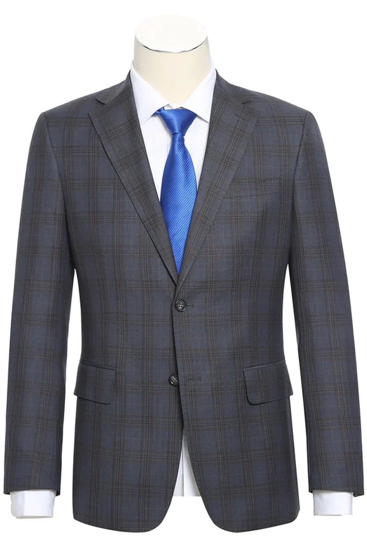 Mens Plaid Suit - Patterned Business Suit -Mens Designer Two Button ...