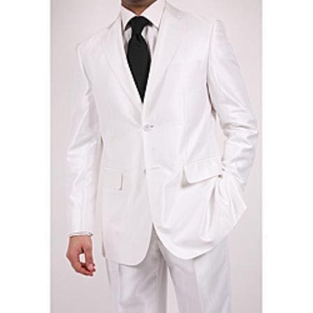 White Slim Fit Suit | Alberto Nardoni