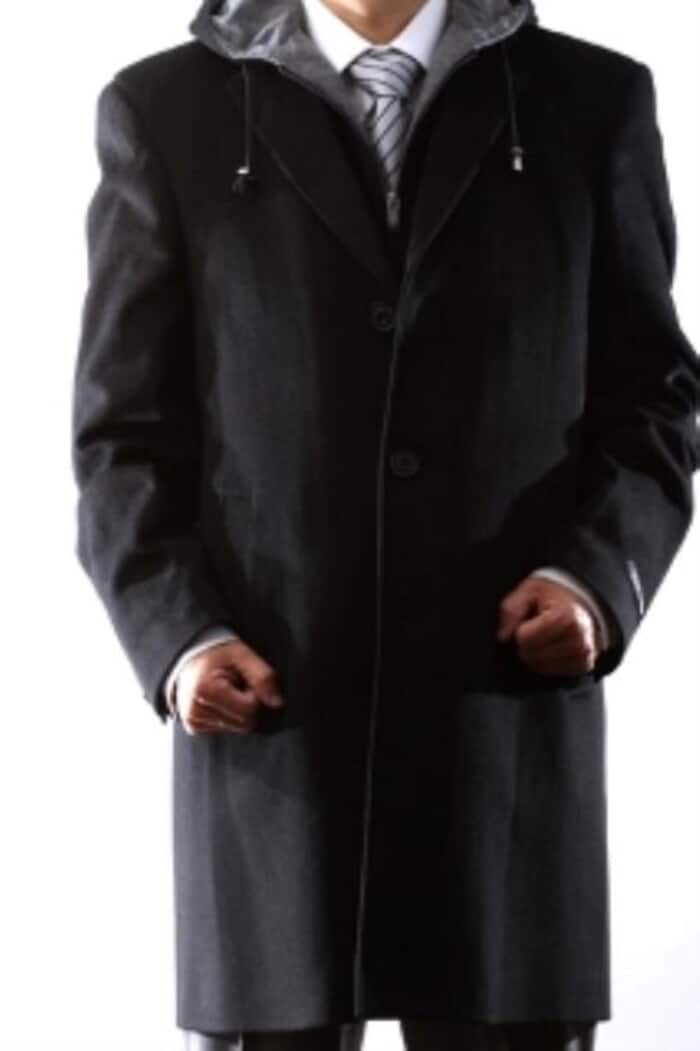 Mens Black Overcoat - Young Generation Dark color black Wool fabric ...