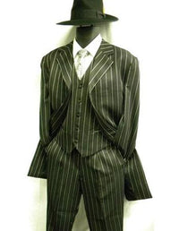 Mens Pimp Coat + Pimp Jacket Vest and Pants - Gangster Stripe Fabric ...