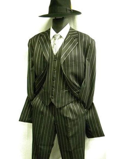 Mens Pimp Coat + Pimp Jacket Vest and Pants - Gangster Stripe Fabric ...