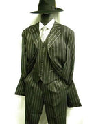Mens Pimp Coat + Pimp Jacket Vest and Pants - Gangster Stripe Fabric S ...