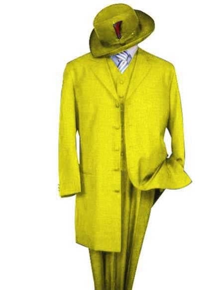 Men's Classic Long Fashion Yellow ~ Gold ~ Mustard Fashion Zoot Suit ...