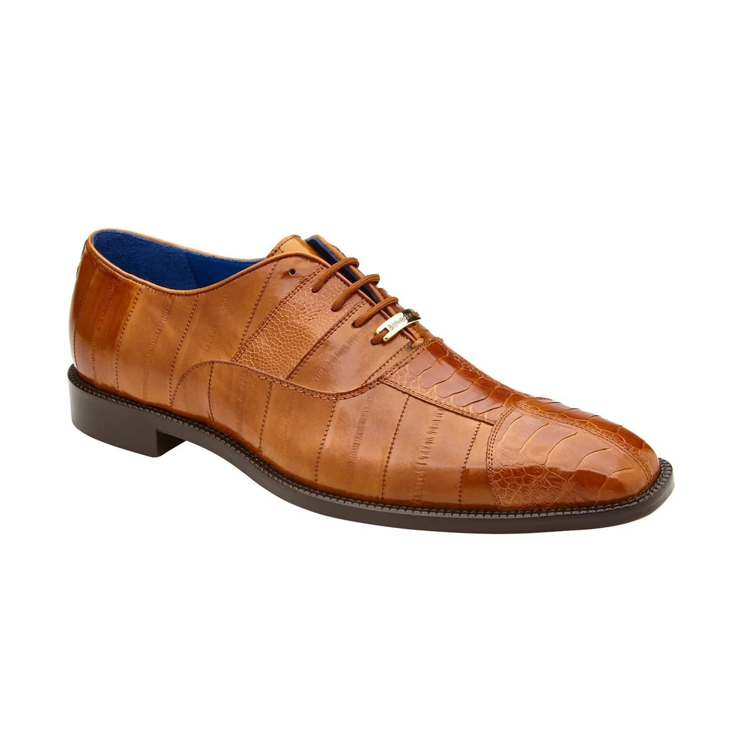 Belvedere Mare Shoes Men's Camel Genuine Ostrich & Eel Split-toe ...