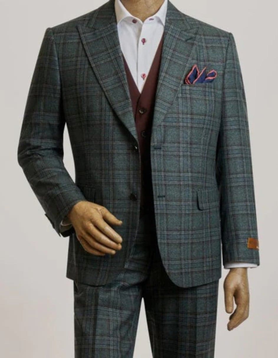 Steve Harvey Suits - Green Suit - Designer Brand Single Breasted Suit ...