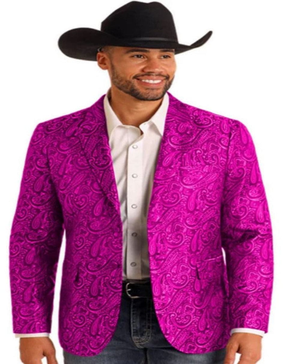 Western Blazer - Saco Vaquero Para Hombre - Paisley Blazer in Fuchsia ...
