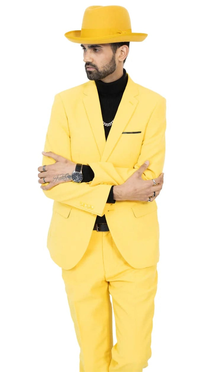 Paul Lorenzo Mens Yellow Slim Fit 2 Piece Suit – Alberto Nardoni