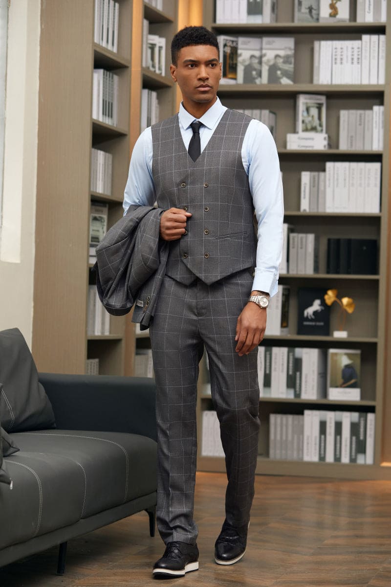 Mens Stacy Adams Suit - Stacy Adams Suit Men's Charcoal Windowpane Sui ...