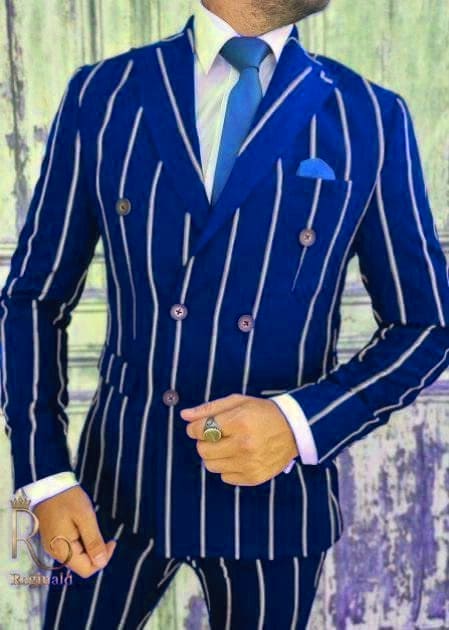Mafia Outfit - Mobster Outfit - Italian costume - Royal Blue Pinstripe ...