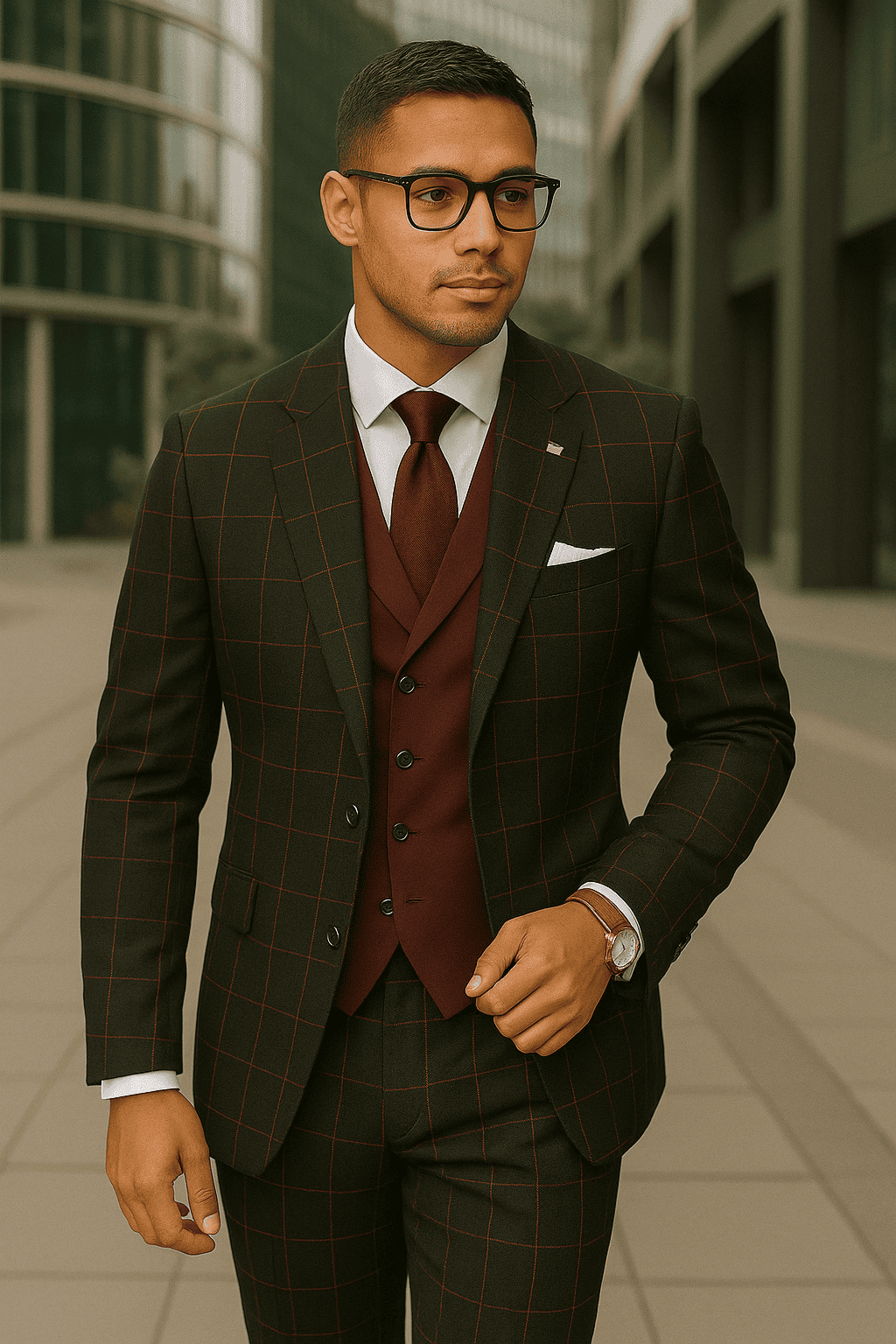 Wool Suit - Italian Made Business Suit by Statement Men's 3 Piece 100% ...
