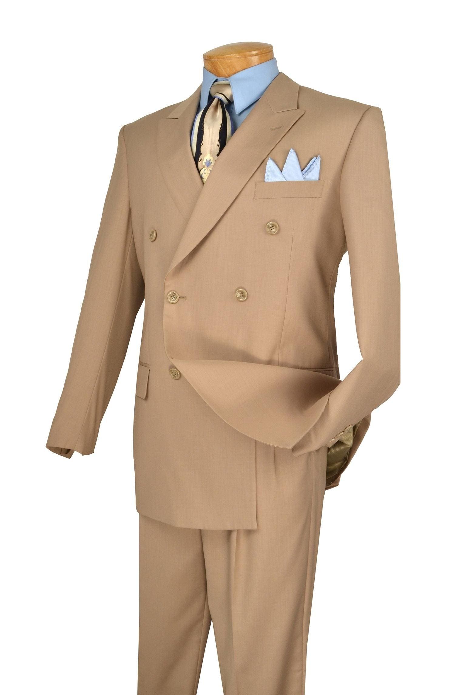 Mens Suits 48 Short Double breasted Suit Classic Fit Pleated Pants ...