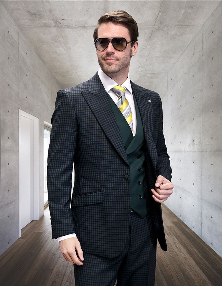 Statement ITALY Suit - Super 150's Wool Suit Statement Men's 3 Piece M ...