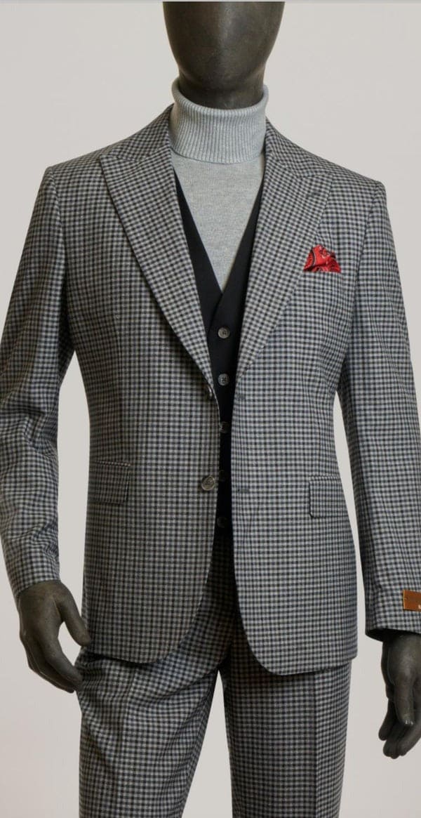 Steve Harvey Suits - Black/Grey - Designer Brand Suit No Pleated Pants ...