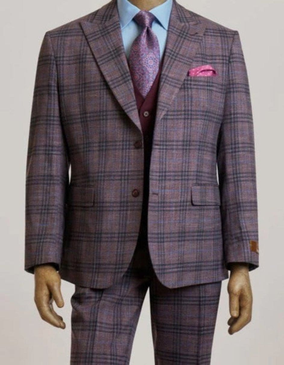 Steve Harvey Suits - Mauve Suit - Designer Brand Suit No Pleated Pants ...