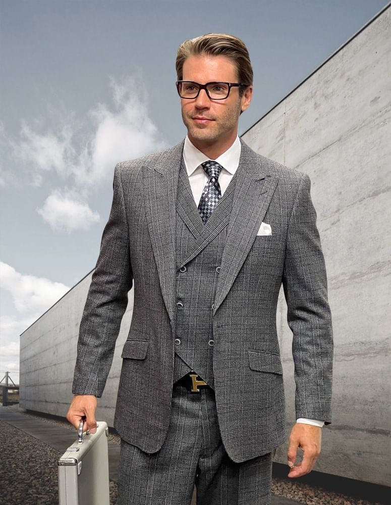 Statement ITALY Suit - Super 150's Wool Suit Statement Men's 3 Piece 1 ...