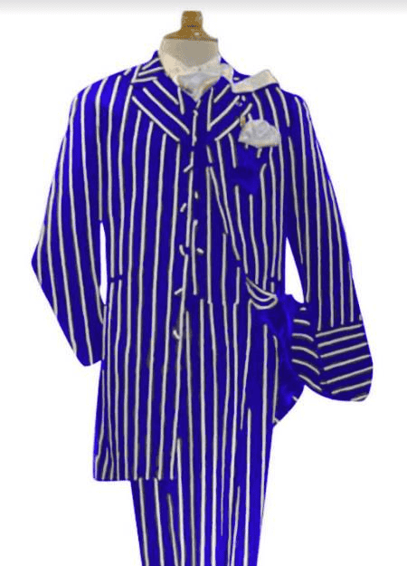 Royal Blue Pinstripe Suit - Light Blue Stripe Suit For Men - Gangster ...