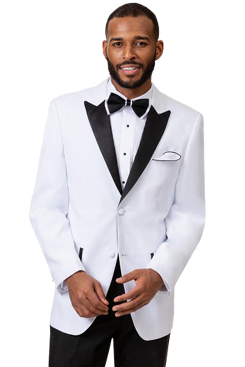 EJ Samuel Men's Ivory & Black Two-Button Tuxedo with Peak Lapel ...
