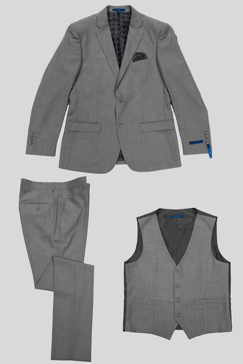 "Sharkskin Business & Wedding Suit - Men's Two Button Vested Hybrid Fit ...