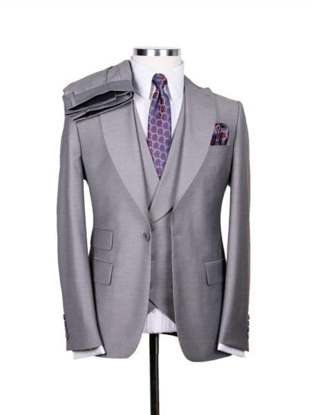 Big Lapel - Wide Lapel - Tom Ford Style Suit - Ticket Pocket - Gray ...