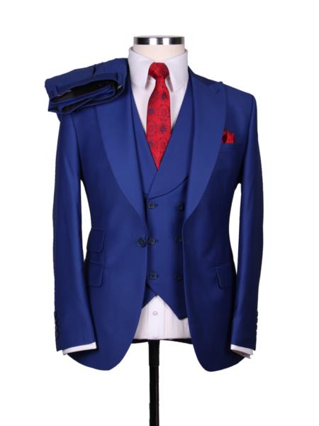 Big Lapel - Wide Lapel - Tom Ford Style Suit - Ticket Pocket - Royal ...