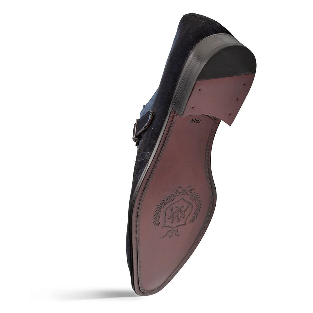Mezlan Diesel Suede Monk Strap Royal (21745) | Alberto Nardoni