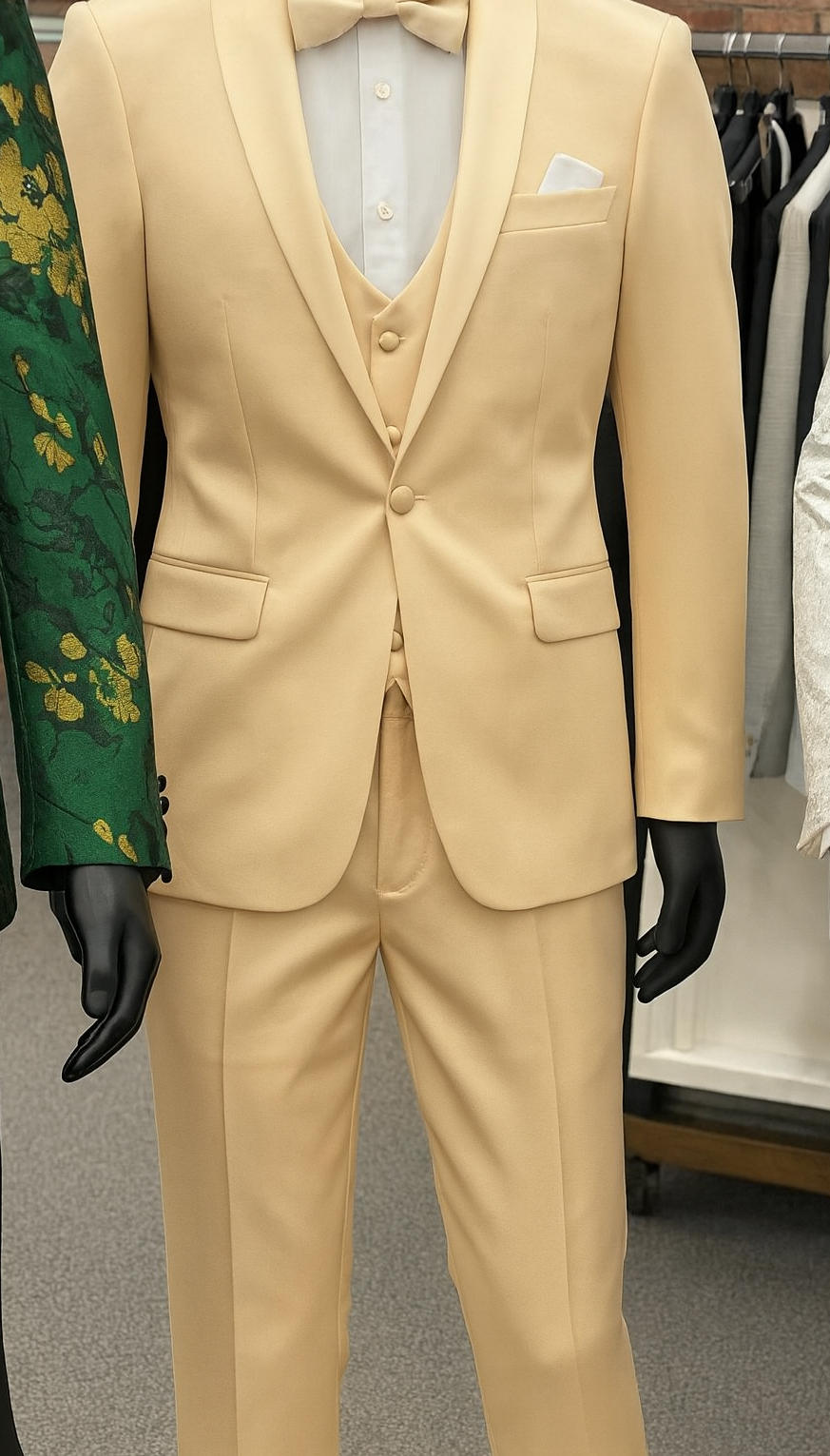 Men Champagne Suit - Light Gold Color Shiny Suit - Sateen Suit ...