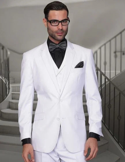 Statement Men's 3 Piece 100% Wool Suit - Elegant Solid | Alberto Nardoni